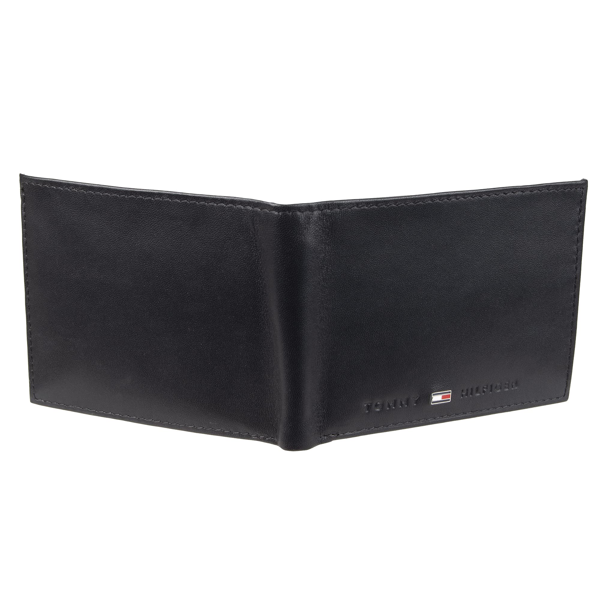 Tommy Hilfiger Men's Leather Wallet-Bifold with RFID Blocking Protection, Charcoal, One Size