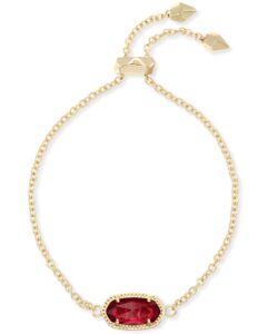 kendra scott elaina link chain bracelet for women, dainty fashion jewelry, 14k gold-plated brass, berry clear glass