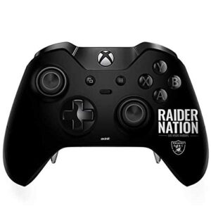 skinit decal gaming skin compatible with xbox one elite controller - officially licensed nfl las vegas raiders team motto design