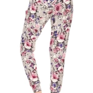 Leggings Depot Women's Relaxed fit Jogger Pants - Track Cuff Sweatpants with Pockets-R662, X-Large, Cherish Rose