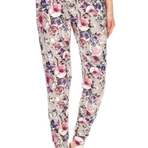 Leggings Depot Women's Relaxed fit Jogger Pants - Track Cuff Sweatpants with Pockets-R662, X-Large, Cherish Rose