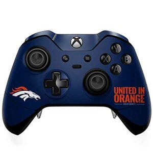 skinit decal gaming skin compatible with xbox one elite controller - officially licensed nfl denver broncos team motto design