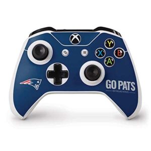 skinit decal gaming skin compatible with xbox one s controller - officially licensed nfl new england patriots team motto design