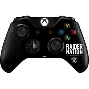 skinit decal gaming skin compatible with xbox one controller - officially licensed nfl las vegas raiders team motto design