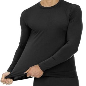 9M Men's Ultra Soft Thermal Underwear Base Layer Long Johns Set with Fleece Lined, Black, Large