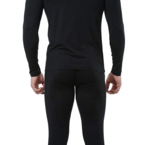 9M Men's Ultra Soft Thermal Underwear Base Layer Long Johns Set with Fleece Lined, Black, Large