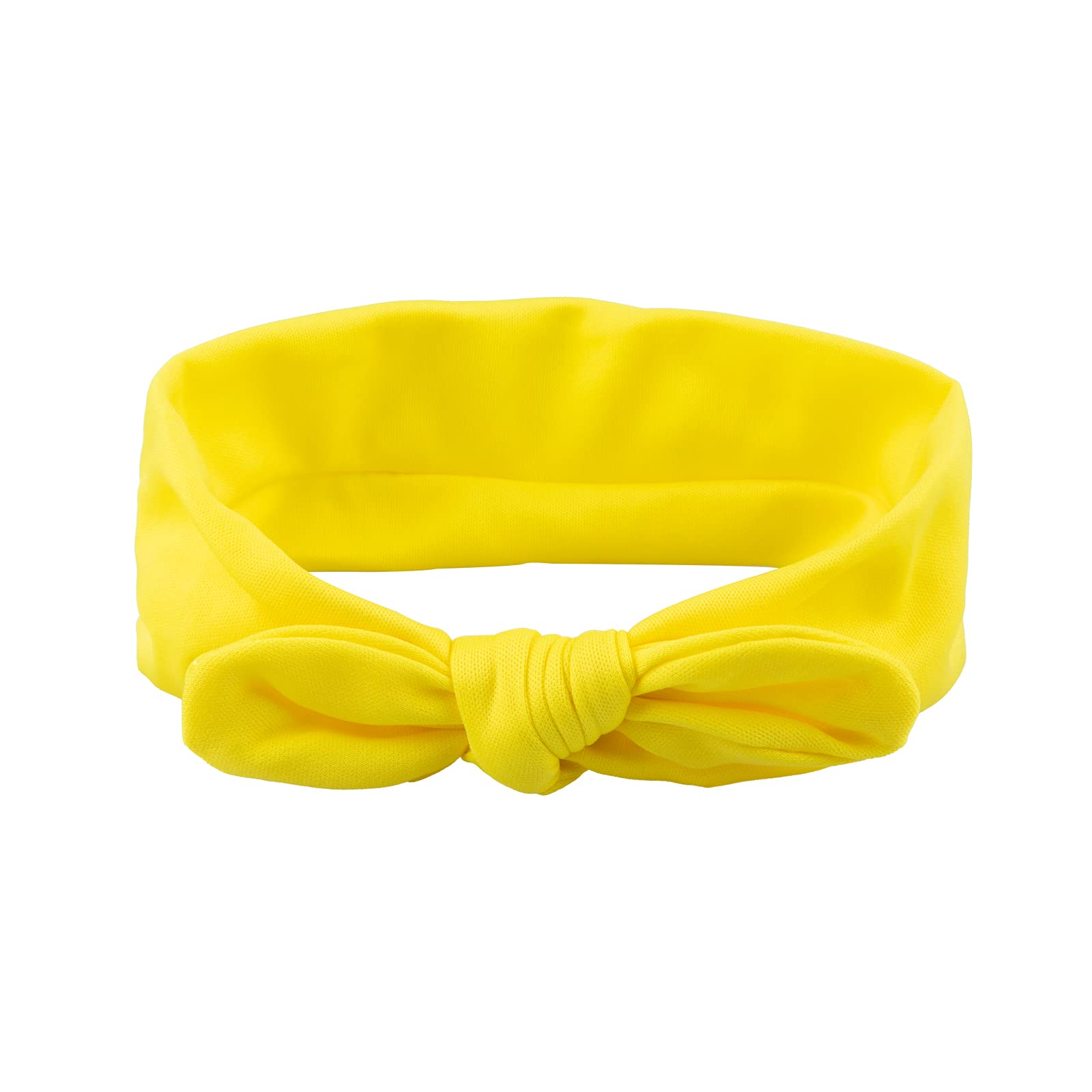 ORYOUGO Headbands Fashion Elastic Head Wrap Stretchy Moisture Solid Color Criss Hairband for Girls,Turban Knotted Rabbit Hair Band Headband,Yellow