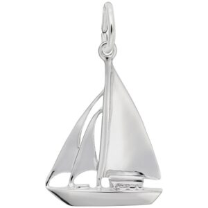 sailboat charm in sterling silver, charms for bracelets and necklaces