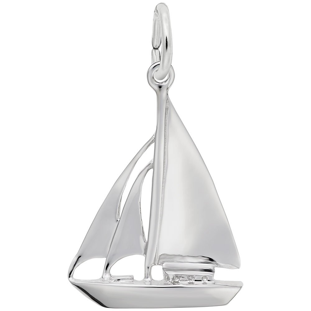 Sailboat Charm In Sterling Silver, Charms for Bracelets and Necklaces