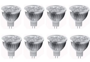 jklcom 4w led mr16 bulbs 12v 4w led spotlight bulb for landscape track light, mr16 gu5.3 base,12 volt,4w(35w equivalent halogen replacement),warm white 3000k,8 pack