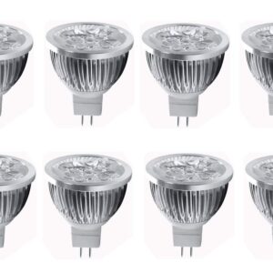 JKLcom 4W LED MR16 Bulbs 12V 4W LED Spotlight Bulb for Landscape Track Light, MR16 GU5.3 Base,12 Volt,4W(35W Equivalent Halogen Replacement),Warm White 3000K,8 Pack