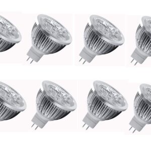 JKLcom 4W LED MR16 Bulbs 12V 4W LED Spotlight Bulb for Landscape Track Light, MR16 GU5.3 Base,12 Volt,4W(35W Equivalent Halogen Replacement),Warm White 3000K,8 Pack