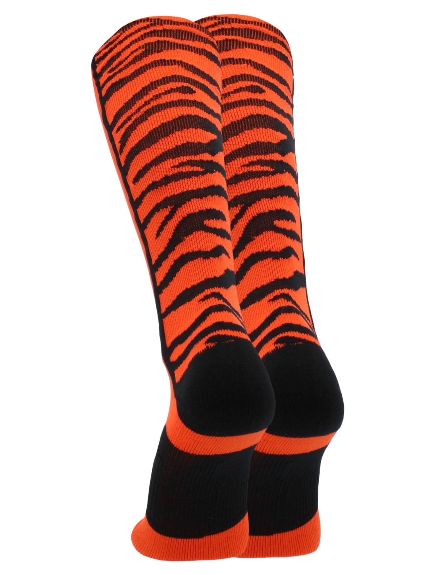 Crazy Socks with Safari Tiger Stripes Over the Calf Socks (Orange/Black, Small)