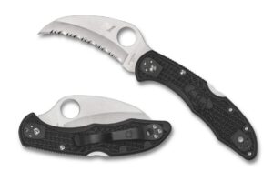 spyderco tasman salt 2 lightweight knife with 2.91" h-1 ultra-corrosion-resistant steel blade and black frn handle - spyderedge - c106sbk2