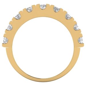 1.44 ct Round Cut Clear Simulated Diamond 14k Yellow Gold Stackable Wedding Engagement Designer Anniversary Ring Band Sz 7