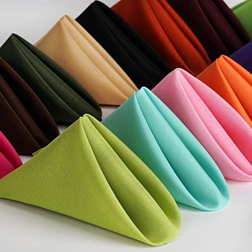 Tableclothsfactory 17"x17" Champagne Wholesale Polyester Linen Napkins for Wedding Birthday Party Tableware - 5 PCS