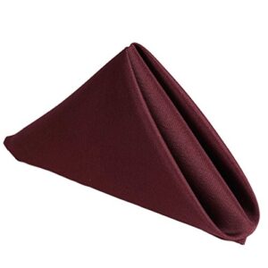 tableclothsfactory 17"x17" burgundy wholesale polyester linen napkins for wedding birthday party tableware - 25pcs