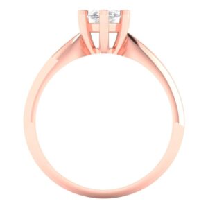 1 Ct Brilliant Marquise Cut Clear Simulated Diamond 14K Rose Gold Solitaire Engagement Promise Bridal Anniversary Ring Size 7