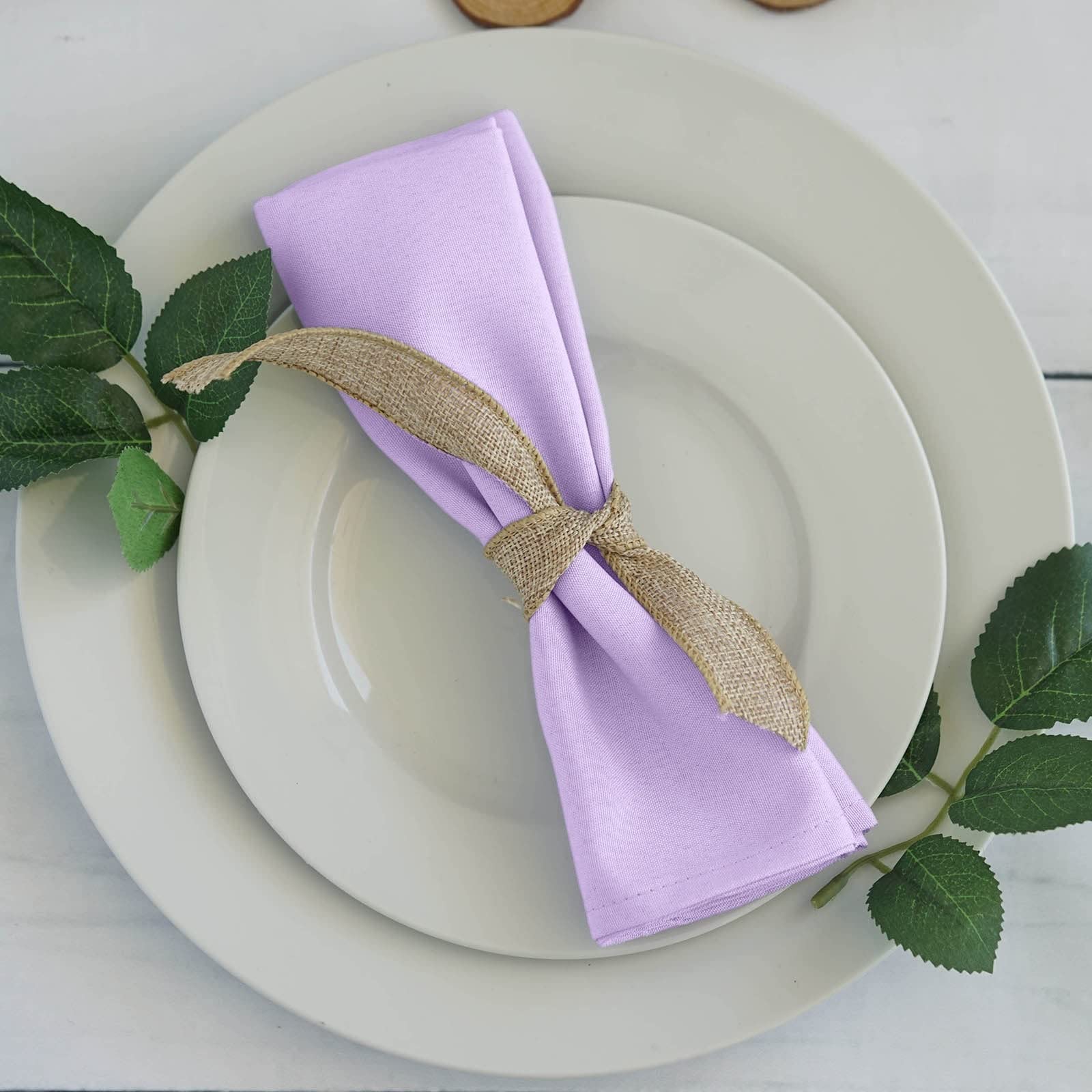 Tableclothsfactory 20x20 Lavender Wholesale Polyester Linen Napkins for Wedding Birthday Party Tableware - 5 PCS