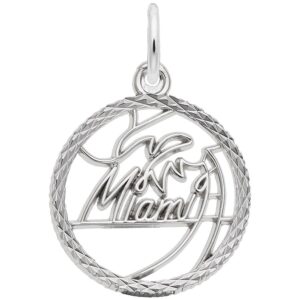 miami charm in sterling silver, charms for bracelets and necklaces