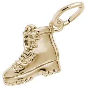 gold plated hiking boot charm