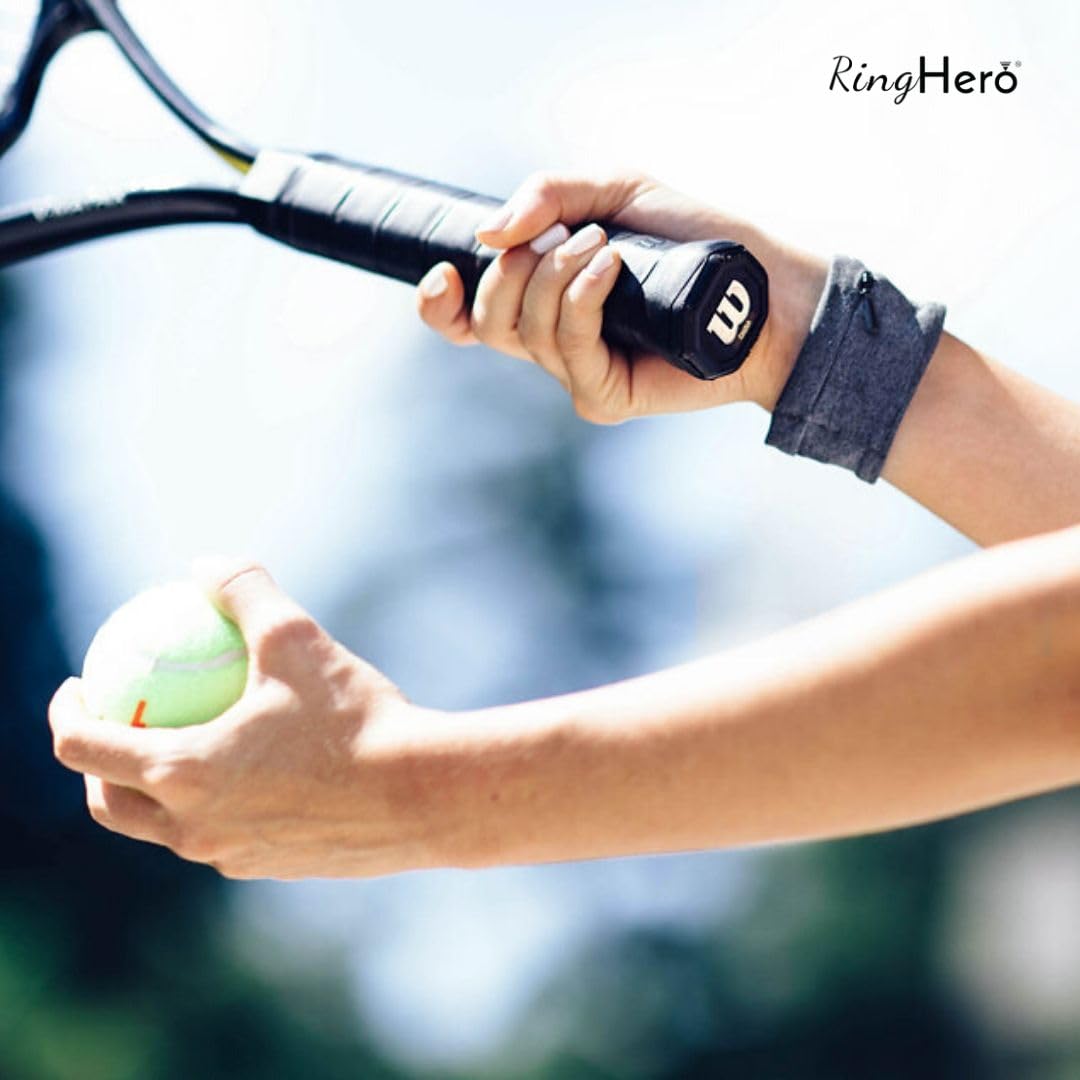 RingHero Wrist band | Secure Your precious Ring(s) | Perfect for excerising, vacation and work | Secure Your wedding or engagement Rings on Your Wrist | Stylish and Discreet Wristband Ring Holder