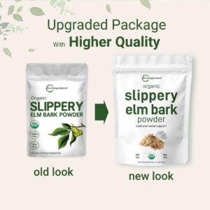 Micro Ingredients Sustainably US Grown, Organic Slippery Elm Bark Powder, 1 Pound (648 Servings), Helps Soothe The Throat and Coughing, No Irradiated, No Contaminated, No GMOs, Pet Friendly