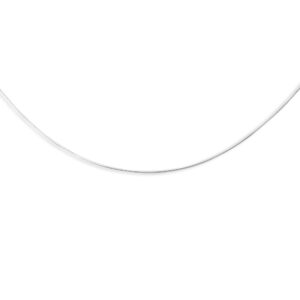 14k white solid gold round omega 1mm chain 16" long snake necklace with screw-off-lock