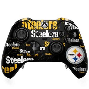 skinit decal gaming skin compatible with xbox one elite controller - officially licensed nfl pittsburgh steelers black blast design