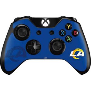 skinit decal gaming skin compatible with xbox one controller - officially licensed nfl los angeles rams double vision design