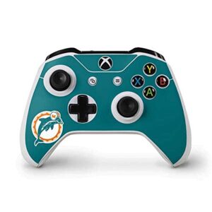 skinit decal gaming skin compatible with xbox one s controller - officially licensed nfl miami dolphins retro logo design