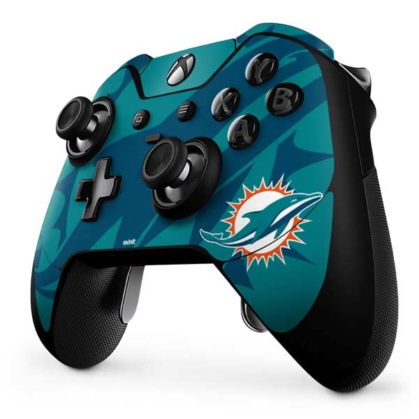 Skinit Decal Gaming Skin compatible with Xbox One Elite Controller - Officially Licensed NFL Miami Dolphins Double Vision Design