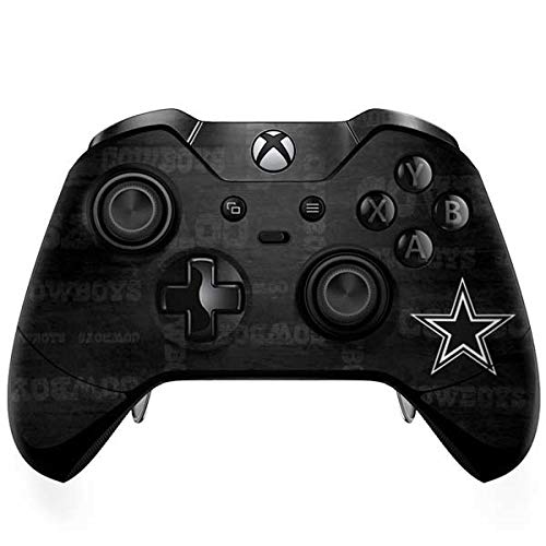 Skinit Decal Gaming Skin compatible with Xbox One Elite Controller - Officially Licensed NFL Dallas Cowboys Black & White Design