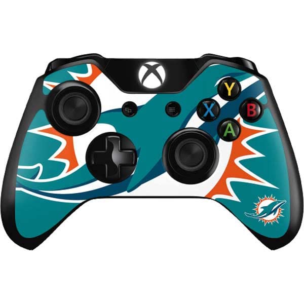 Skinit Decal Gaming Skin compatible with Xbox One Controller - Officially Licensed NFL Miami Dolphins Large Logo Design