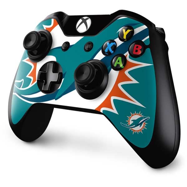 Skinit Decal Gaming Skin compatible with Xbox One Controller - Officially Licensed NFL Miami Dolphins Large Logo Design