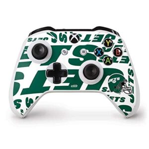 skinit decal gaming skin compatible with xbox one s controller - officially licensed nfl new york jets - blast alternate design