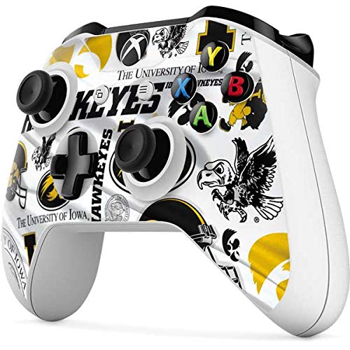 Skinit Decal Gaming Skin compatible with Xbox One S Controller - Officially Licensed University of Iowa Iowa Hawkeyes Pattern Design