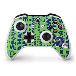 skinit decal gaming skin compatible with xbox one s controller - officially licensed nfl seattle seahawks - blast green design