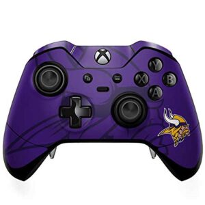 skinit decal gaming skin compatible with xbox one elite controller - officially licensed nfl minnesota vikings double vision design