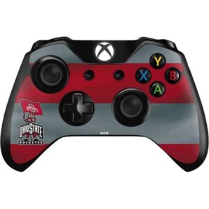 skinit decal gaming skin compatible with xbox one controller - officially licensed ohio state university osu ohio state buckeyes flag design