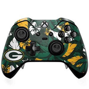 skinit decal gaming skin compatible with xbox one elite controller - officially licensed nfl green bay packers tropical print design