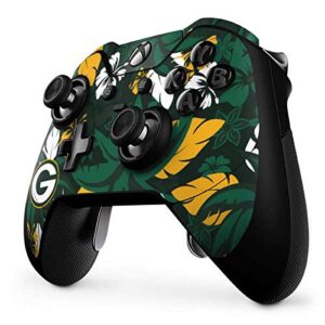 Skinit Decal Gaming Skin Compatible with Xbox One Elite Controller - Officially Licensed NFL Green Bay Packers Tropical Print Design