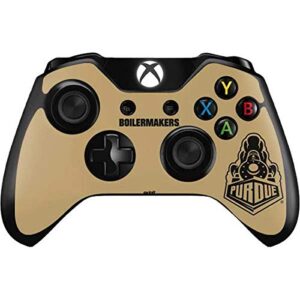 skinit decal gaming skin compatible with xbox one controller - officially licensed college purdue gold signature logo design