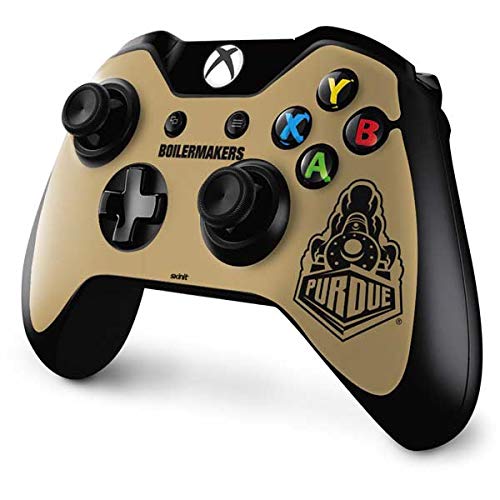 Skinit Decal Gaming Skin Compatible with Xbox One Controller - Officially Licensed College Purdue Gold Signature Logo Design