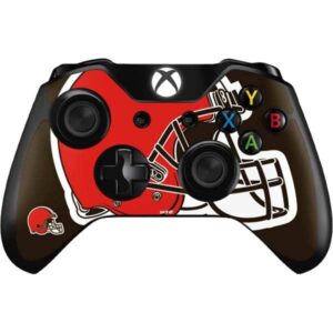 skinit decal gaming skin compatible with xbox one controller - officially licensed nfl cleveland browns large logo design