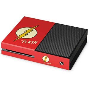 skinit decal gaming skin compatible with xbox one console - officially licensed warner bros flash emblem design