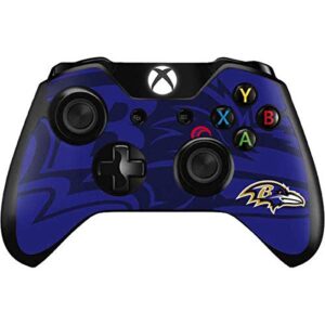 skinit decal gaming skin compatible with xbox one controller - officially licensed nfl baltimore ravens double vision design