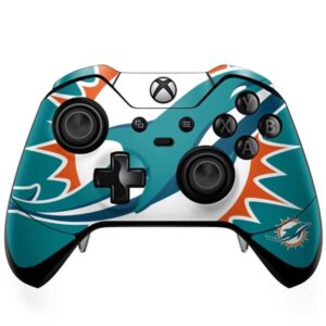 skinit decal gaming skin compatible with xbox one elite controller - officially licensed nfl miami dolphins large logo design