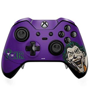 skinit decal gaming skin compatible with xbox one elite controller - officially licensed warner bros the classic joker design