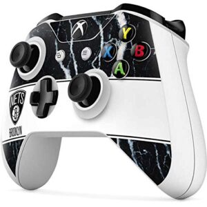 Skinit Decal Gaming Skin Compatible with Xbox One S Controller - Officially Licensed NBA Brooklyn Nets Marble Design